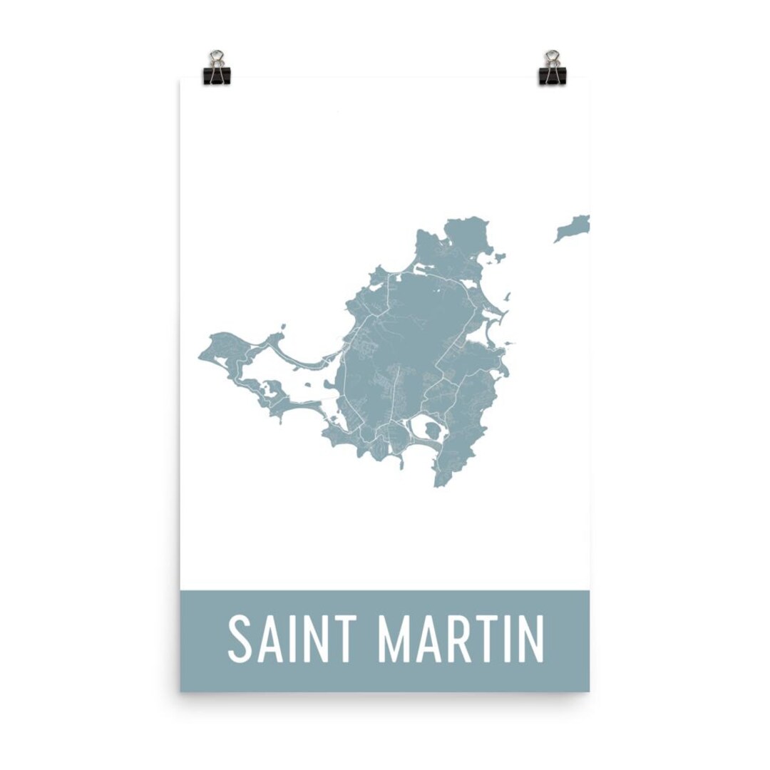 Saint Martin Map, St. Martin Art, St. Martin Print, St. Martin Poster ...