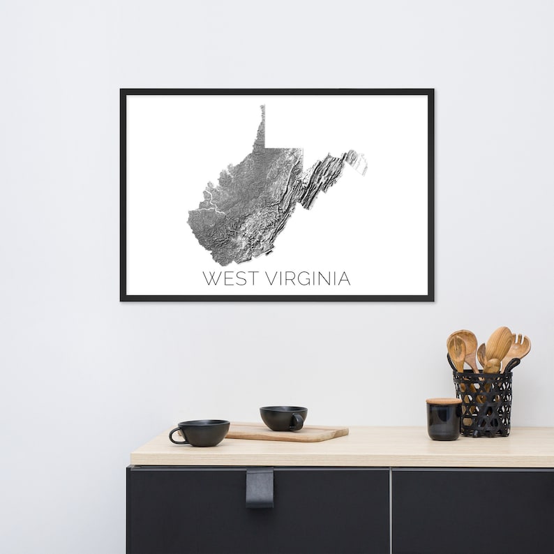 West Virginia Topographic Map Map of West Virginia West - Etsy