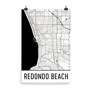 Redondo Beach Map, Redondo Beach Art, Redondo Print, Redondo Beach CA ...