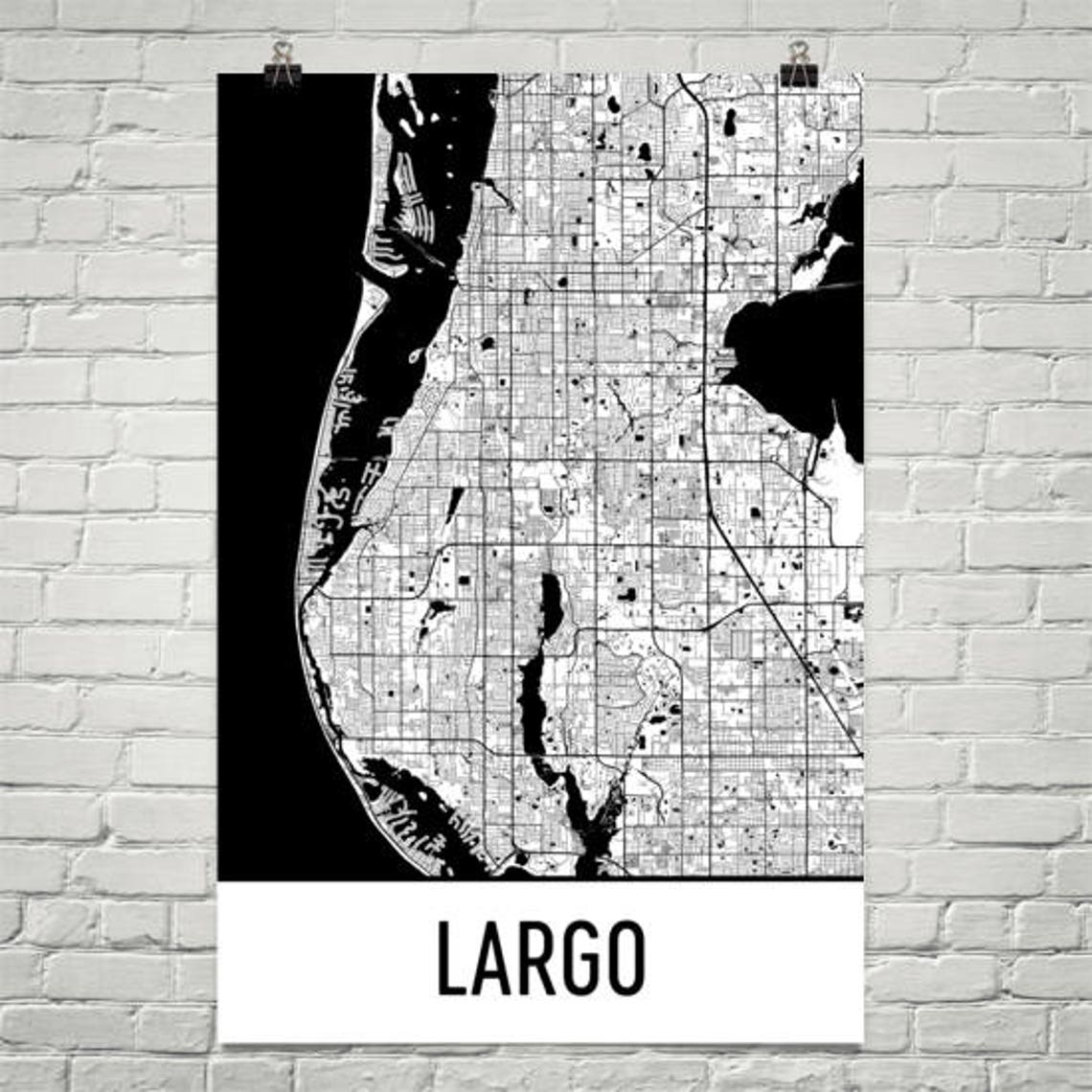 Largo Map Largo Art Largo Print Largo FL Poster Largo Wall - Etsy