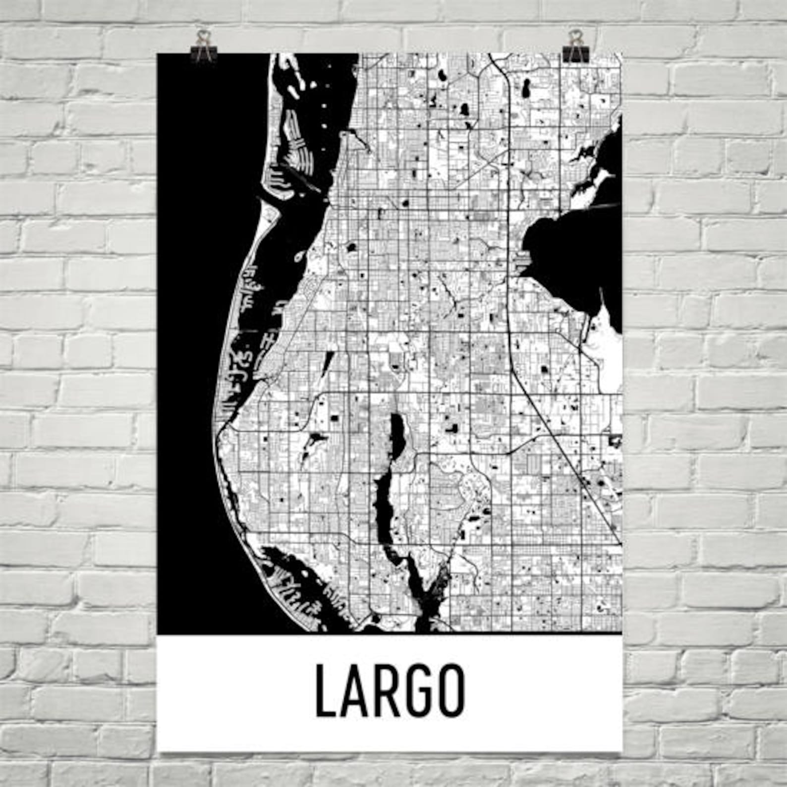 Largo Map Largo Art Largo Print Largo FL Poster Largo Wall - Etsy