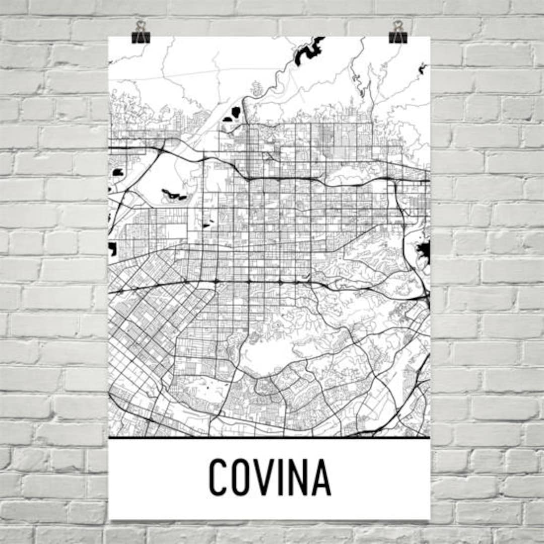 West Covina Map, Covina Art, Covina Print, Covina CA Poster, Covina ...