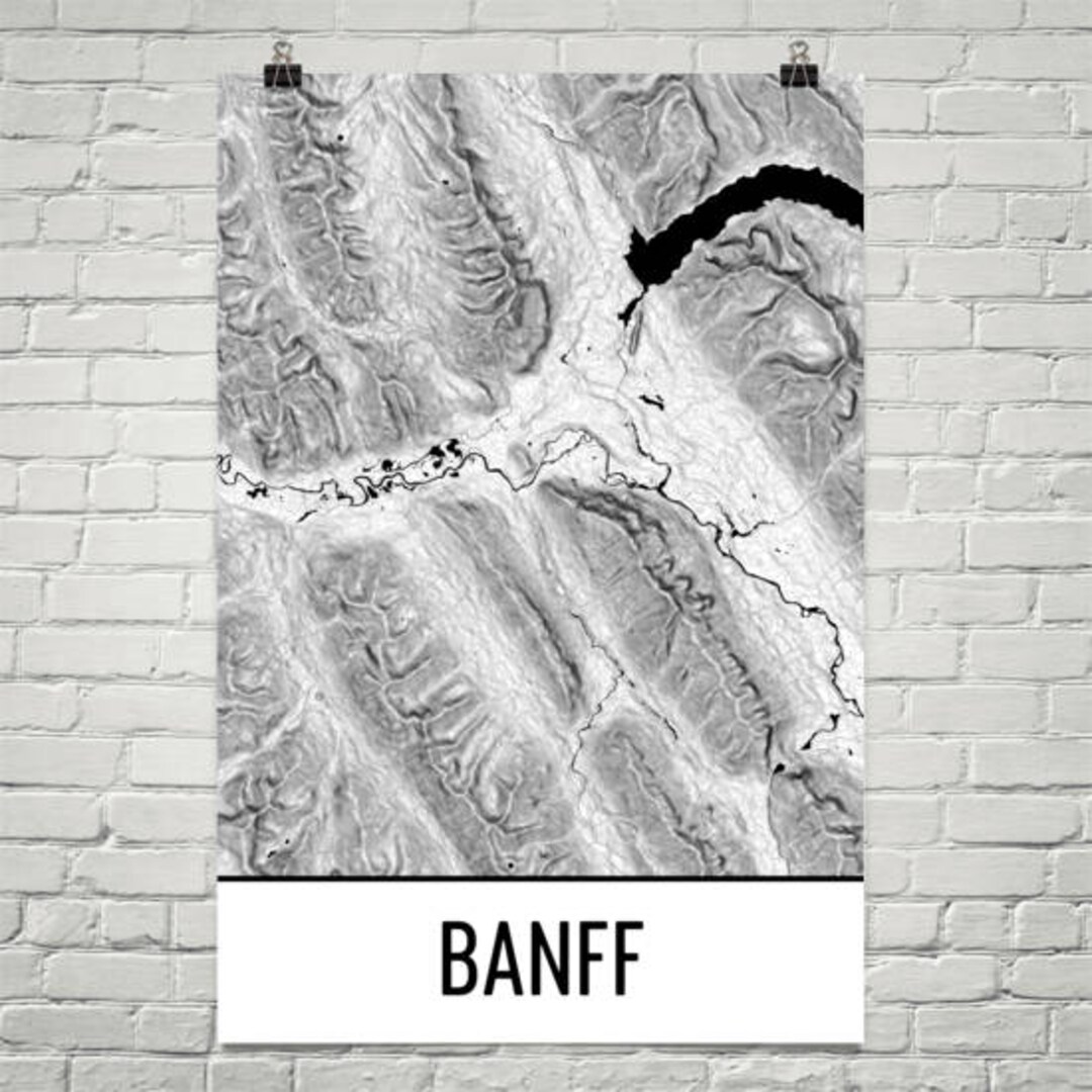 Banff Topographic Map Print: Minimalist Mountain Art - Etsy