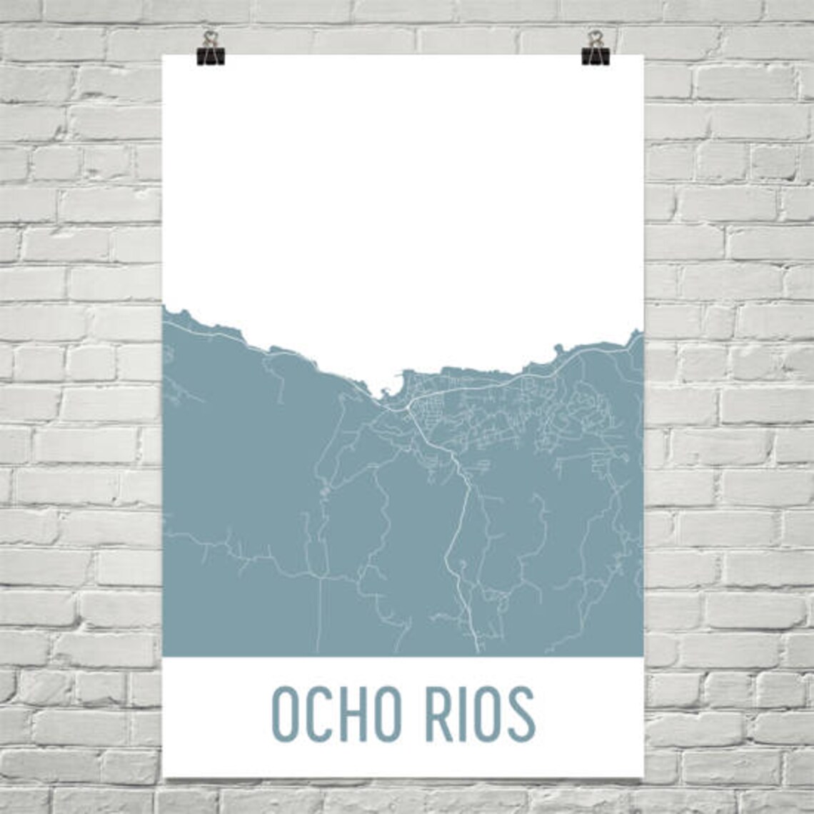 Ocho Rios Map Ocho Rios Art Ocho Rios Print Ocho Rios - Etsy