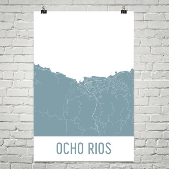 Ocho Rios Map Ocho Rios Art Ocho Rios Print Ocho Rios | Etsy
