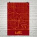 Ames IA Map Ames Art Ames Print Ames Iowa Art Poster Ames - Etsy