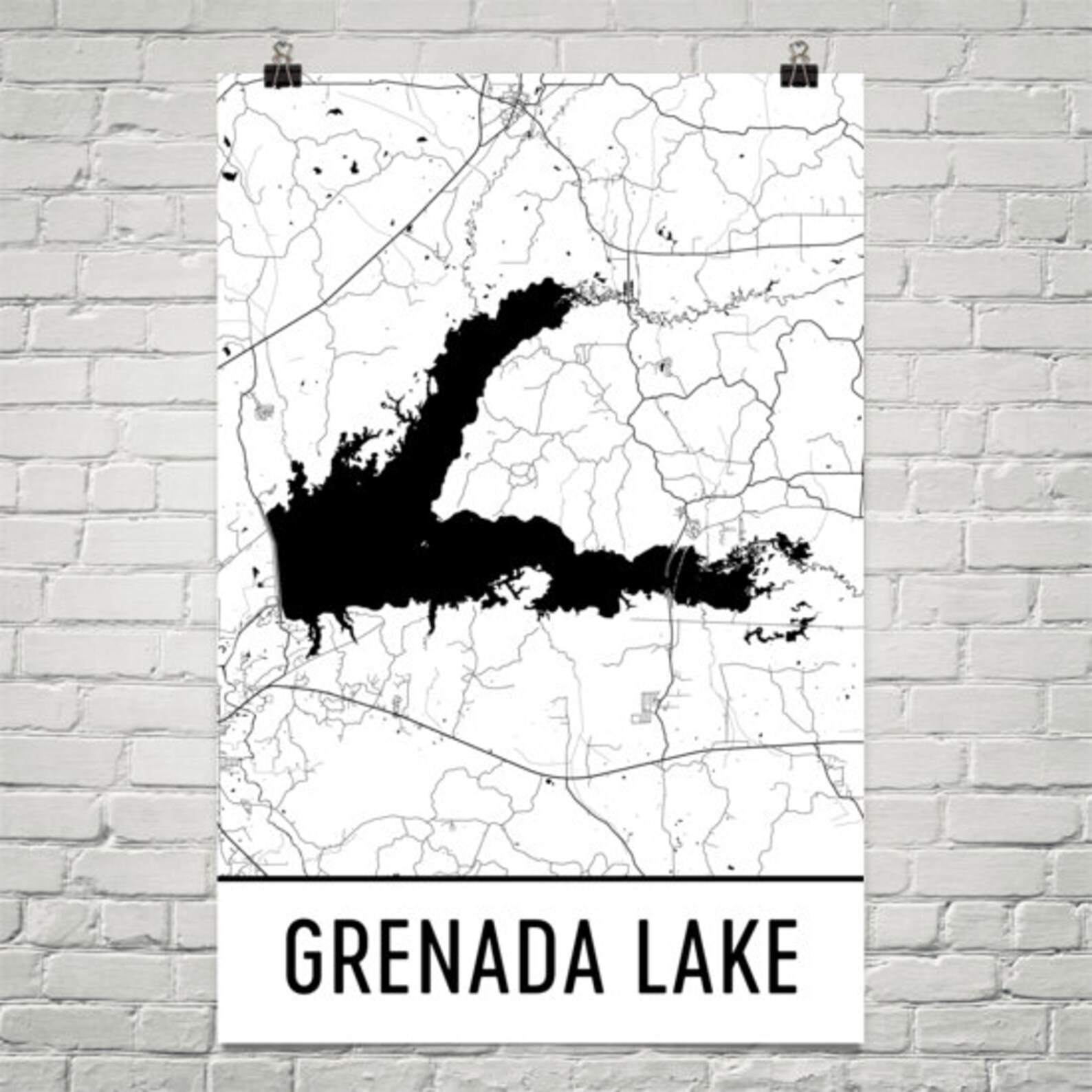 Grenada Lake Mississippi Grenada Lake MS Grenada Lake Map - Etsy