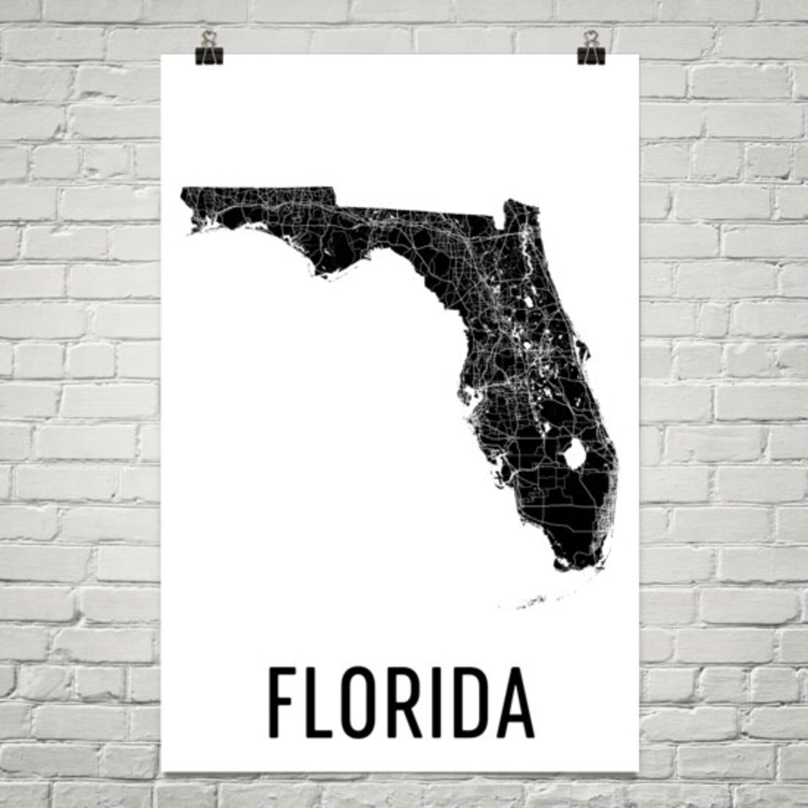 Florida Map Florida Art Florida Print Florida Wall Art - Etsy