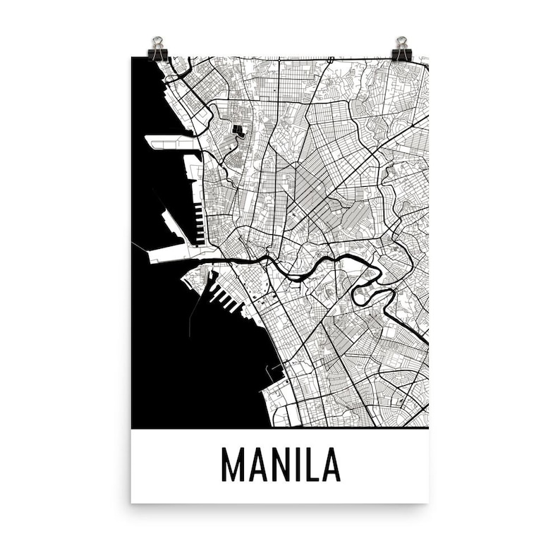 Manila Map Manila Art Manila Print Manila Philippines | Etsy