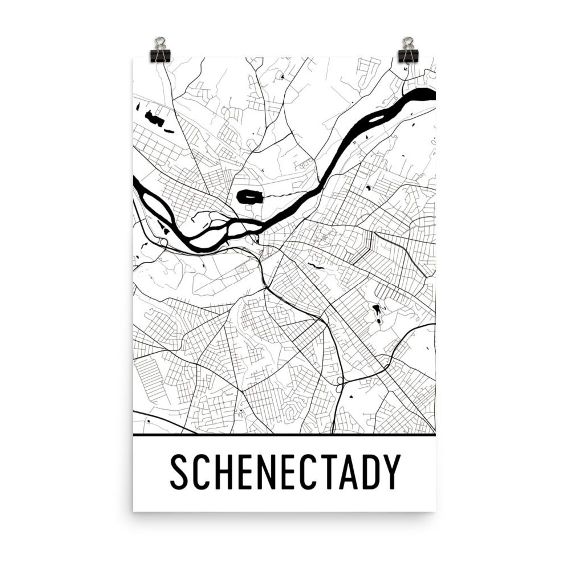 Schenectady Map Schenectady Art Schenectady Print | Etsy