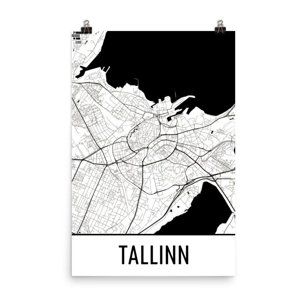 Tallinn Map, Tallinn Art, Tallinn Print, Tallinn Estonia Poster ...