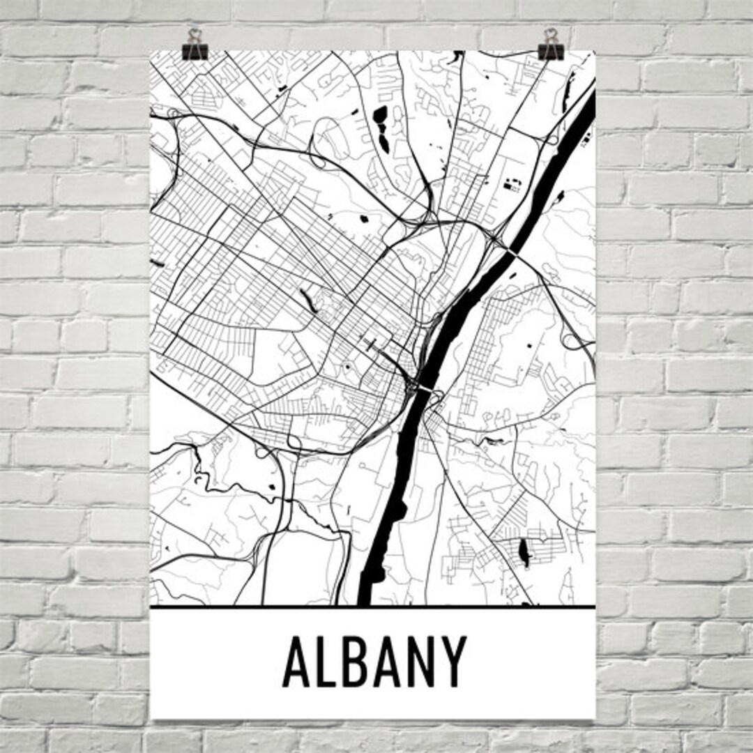 Albany Map, Albany Art, Albany Print, Albany NY Poster, Albany Wall Art ...