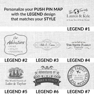 Antique United States Push Pin Map, Vintage USA Map, Beige Travel Map ...