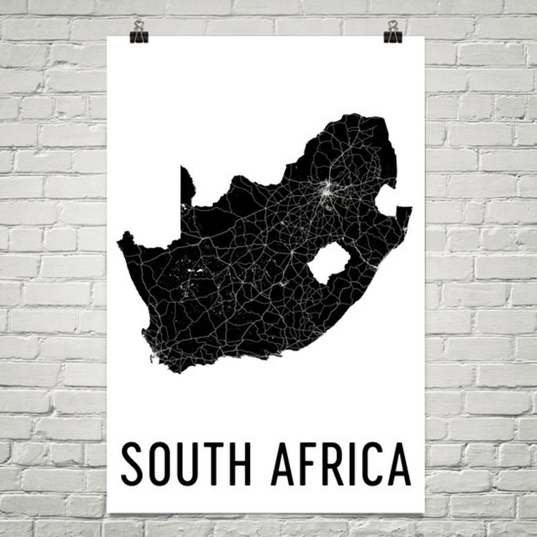 South Africa Map, South Africa Art, Map of South Africa, South African ...