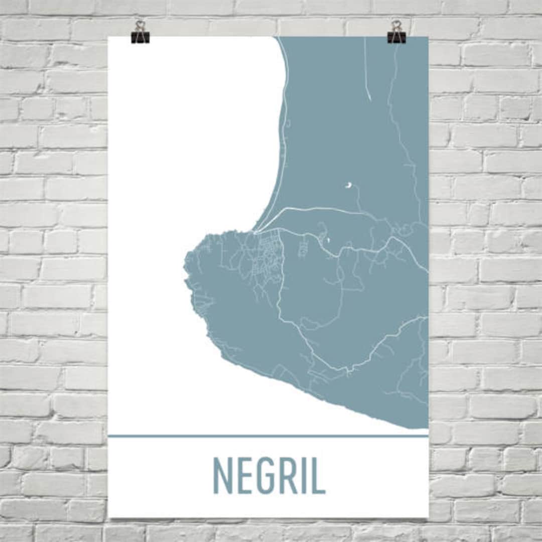 Negril Jamaica Map Art Print: Modern City Street Design - Etsy