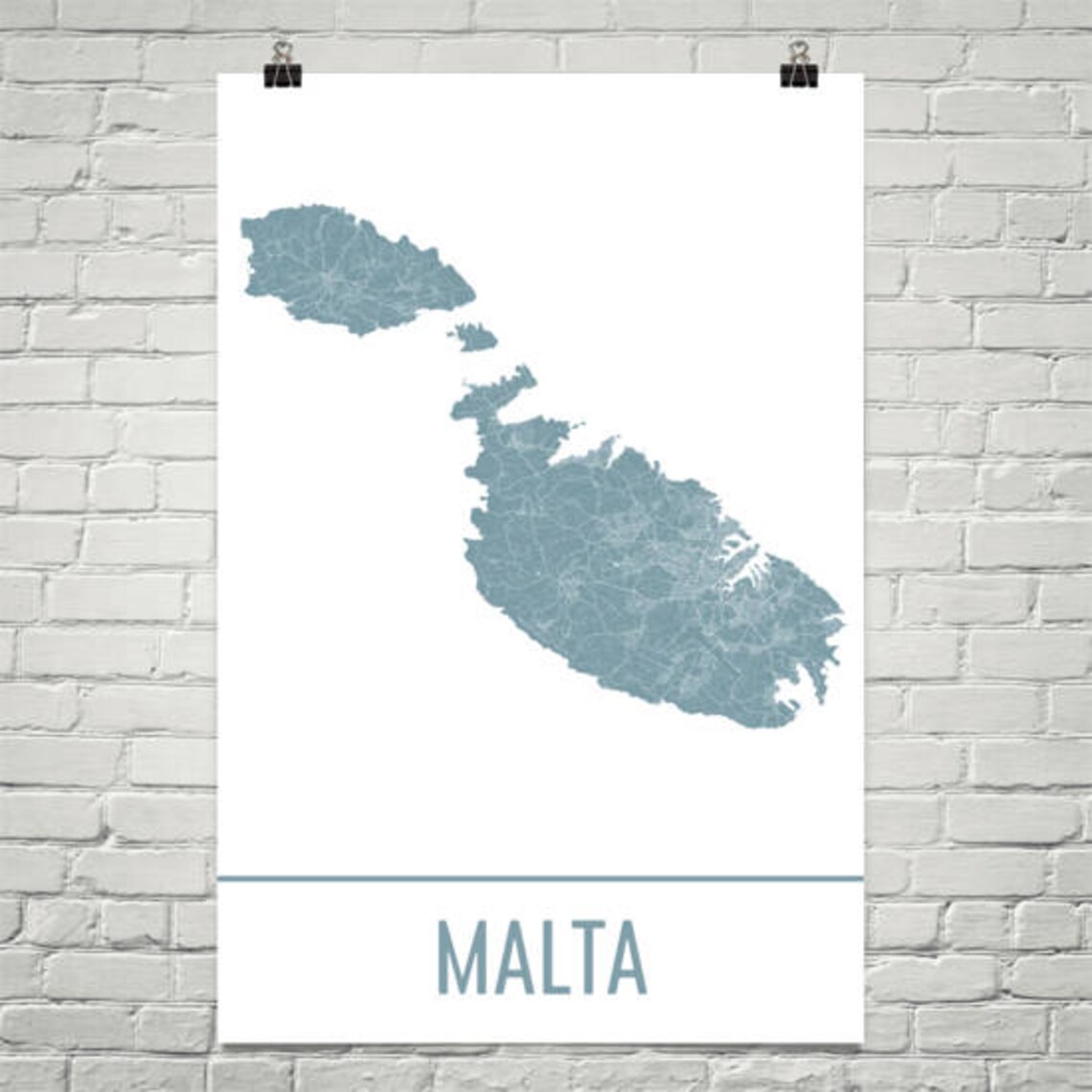 Malta Map Malta Art Malta Print Malta Island Poster Malta - Etsy