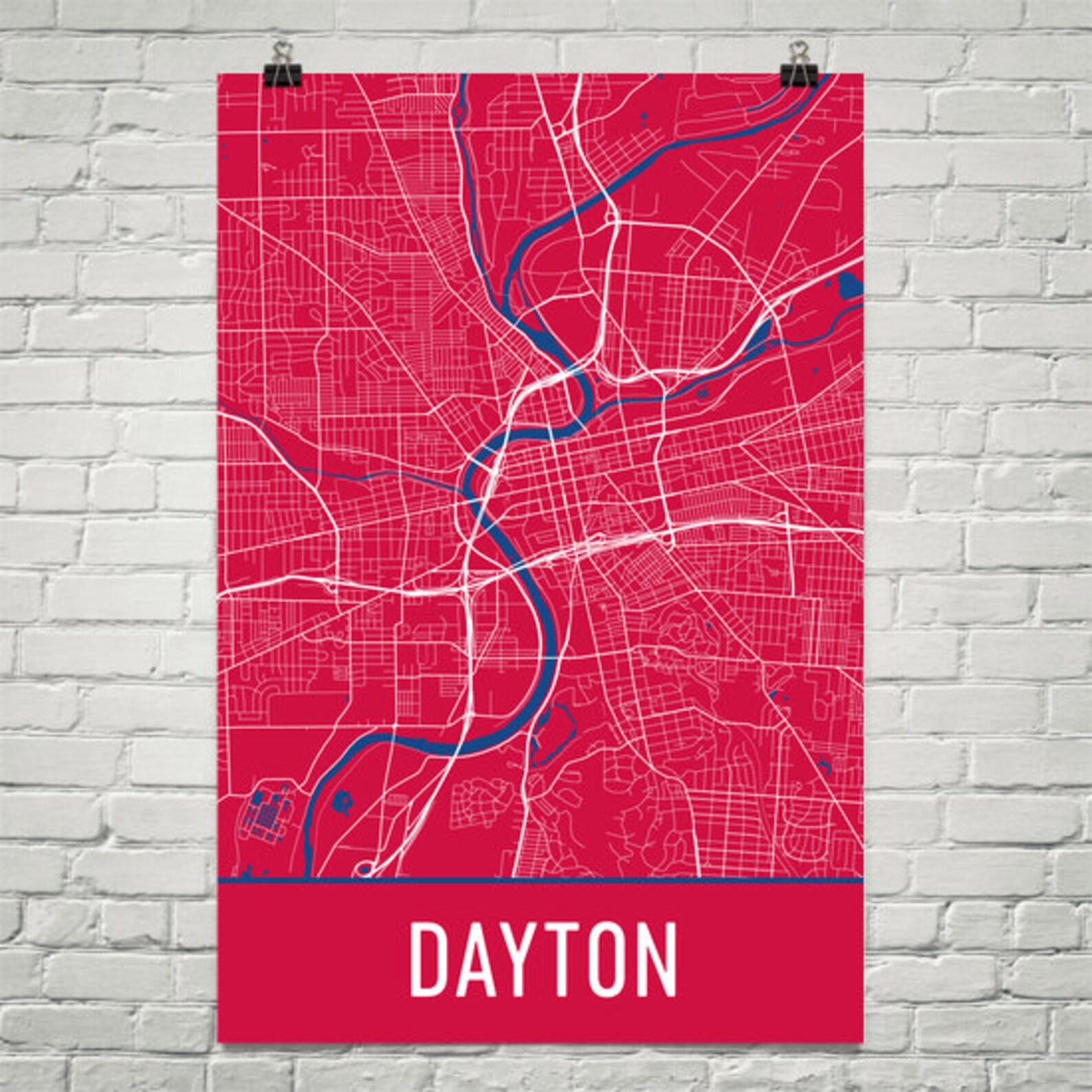 Dayton OH Map Dayton Art Dayton Print Dayton Ohio Art - Etsy
