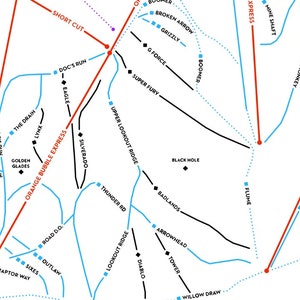Canyons Resort Ski Map Art, Canyons Utah, Canyons Trail Map, Utah Art ...