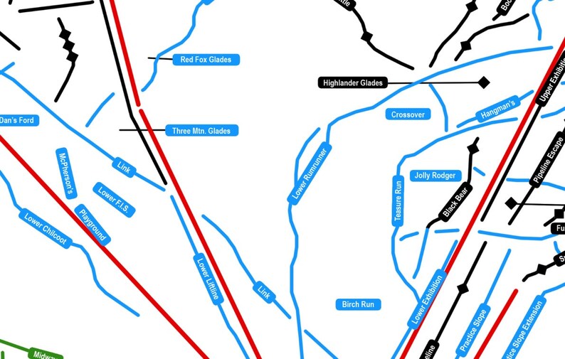 Smuggler's Notch Ski Map Art Smuggler's Notch VT - Etsy