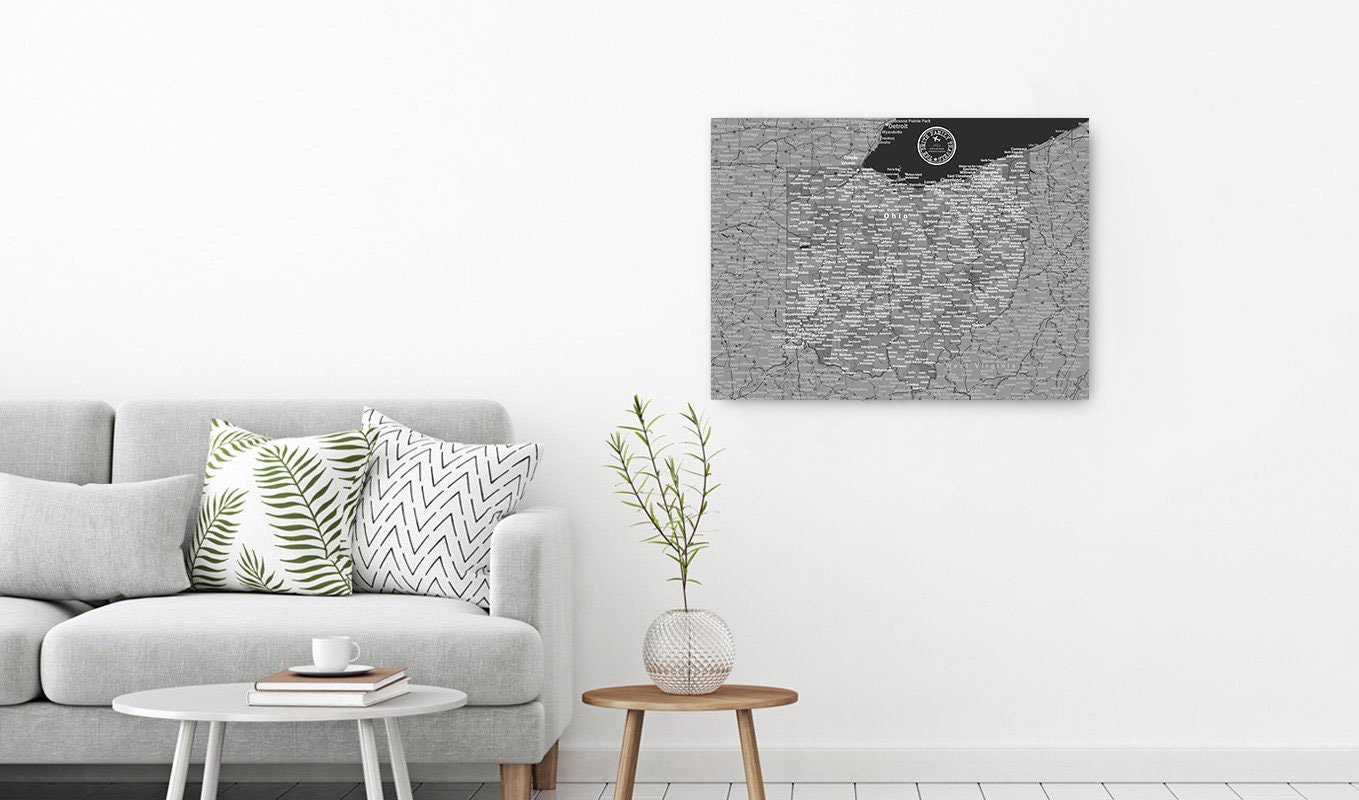 Ohio Push Pin Map Map of Ohio OH Map Ohio Decor Ohio Wall - Etsy