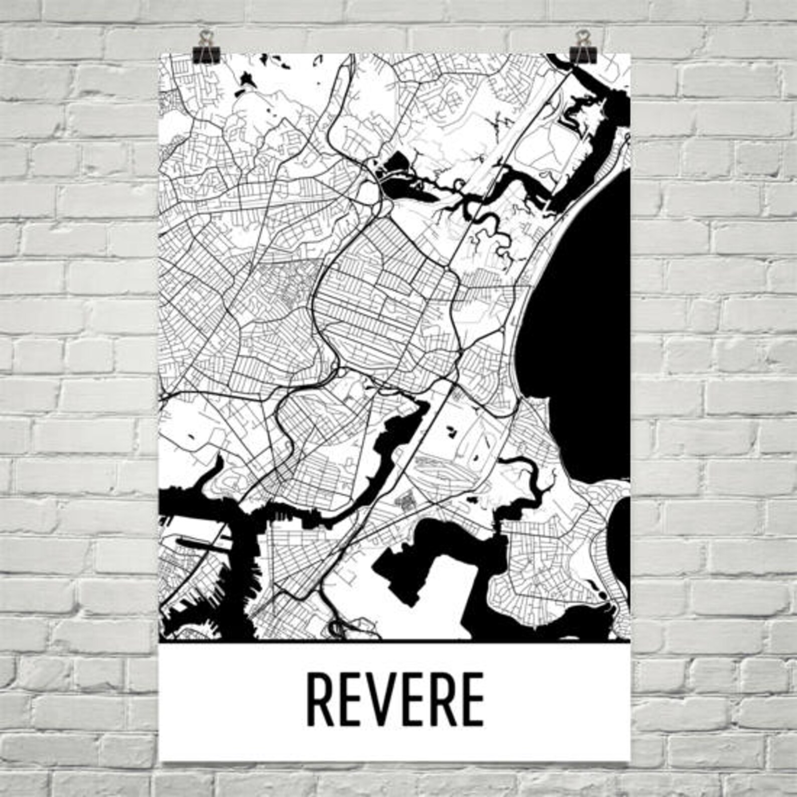 Revere MA Map Revere Art Revere Print Revere Poster Revere - Etsy