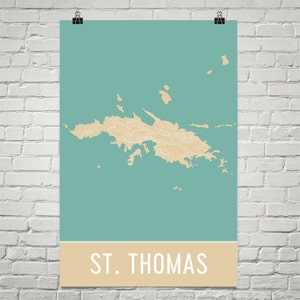 St. Thomas Map, St. Thomas Art, St. Thomas Print, St. Thomas Poster, St ...