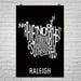 Raleigh Typography Neighborhood Map Art City Print, Raleigh Wall Art ...