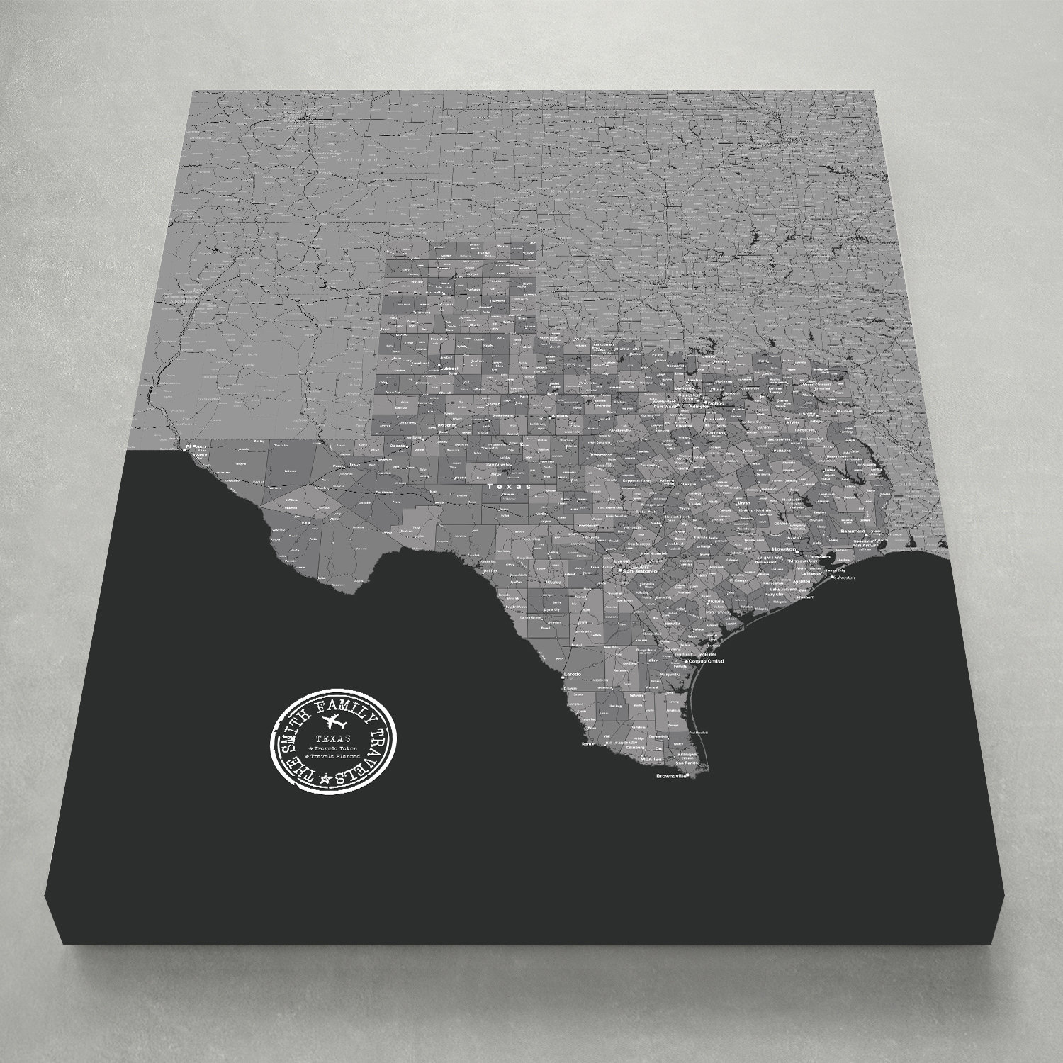 Texas Push Pin Map Map of Texas TX Map Texas Decor Texas | Etsy