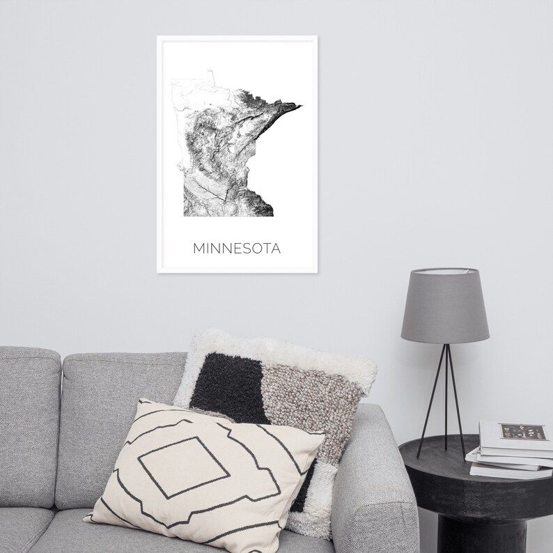 Minnesota Topographic Map Map of Minnesota MN Map Minnesota - Etsy