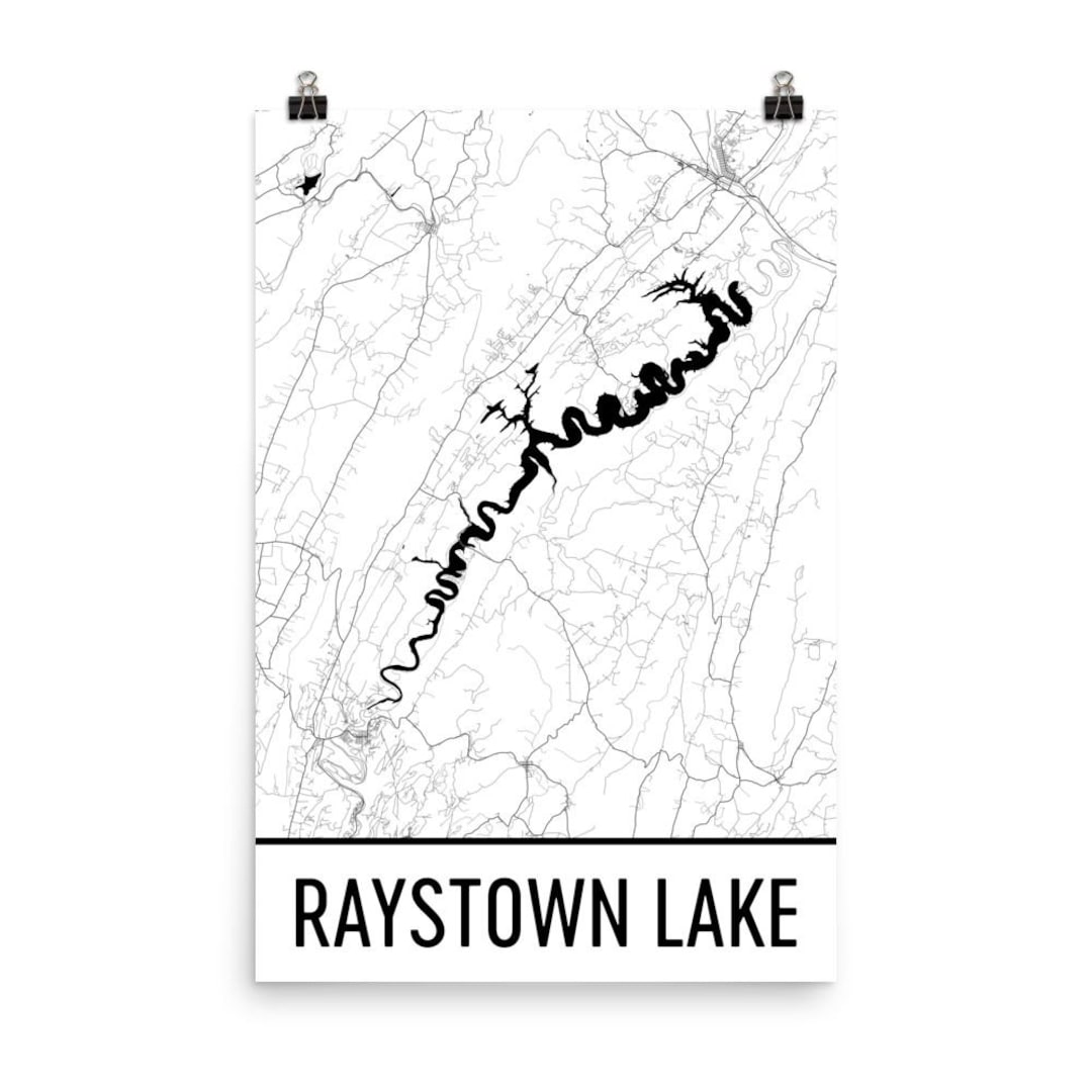Raystown Lake Map Art: Pennsylvania Lake Decor - Etsy