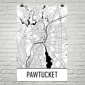 Pawtucket Map, Pawtucket Art, Pawtucket Print, Pawtucket RI Poster ...