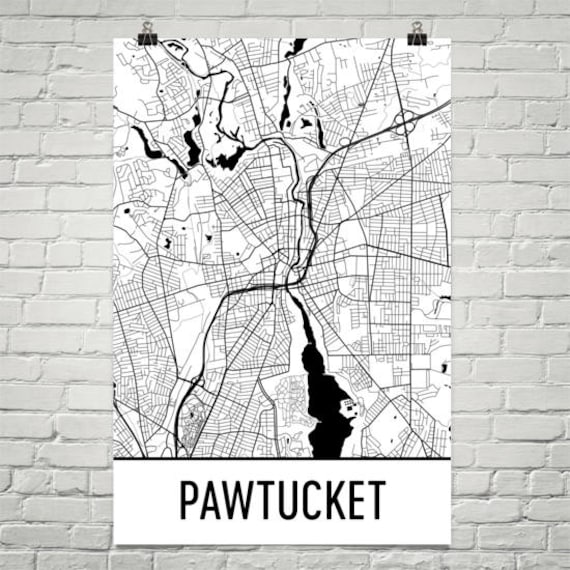 Pawtucket Map Pawtucket Art Pawtucket Print Pawtucket RI | Etsy