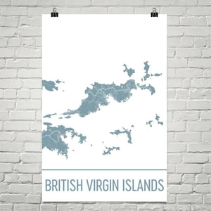 British Virgin Islands Map, BVI Art, British Virgin Islands Print, BVI ...
