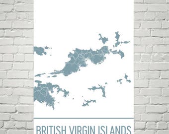Watercolor BVI Map DIGITAL DOWNLOAD Bvi Printable Watercolor Map ...