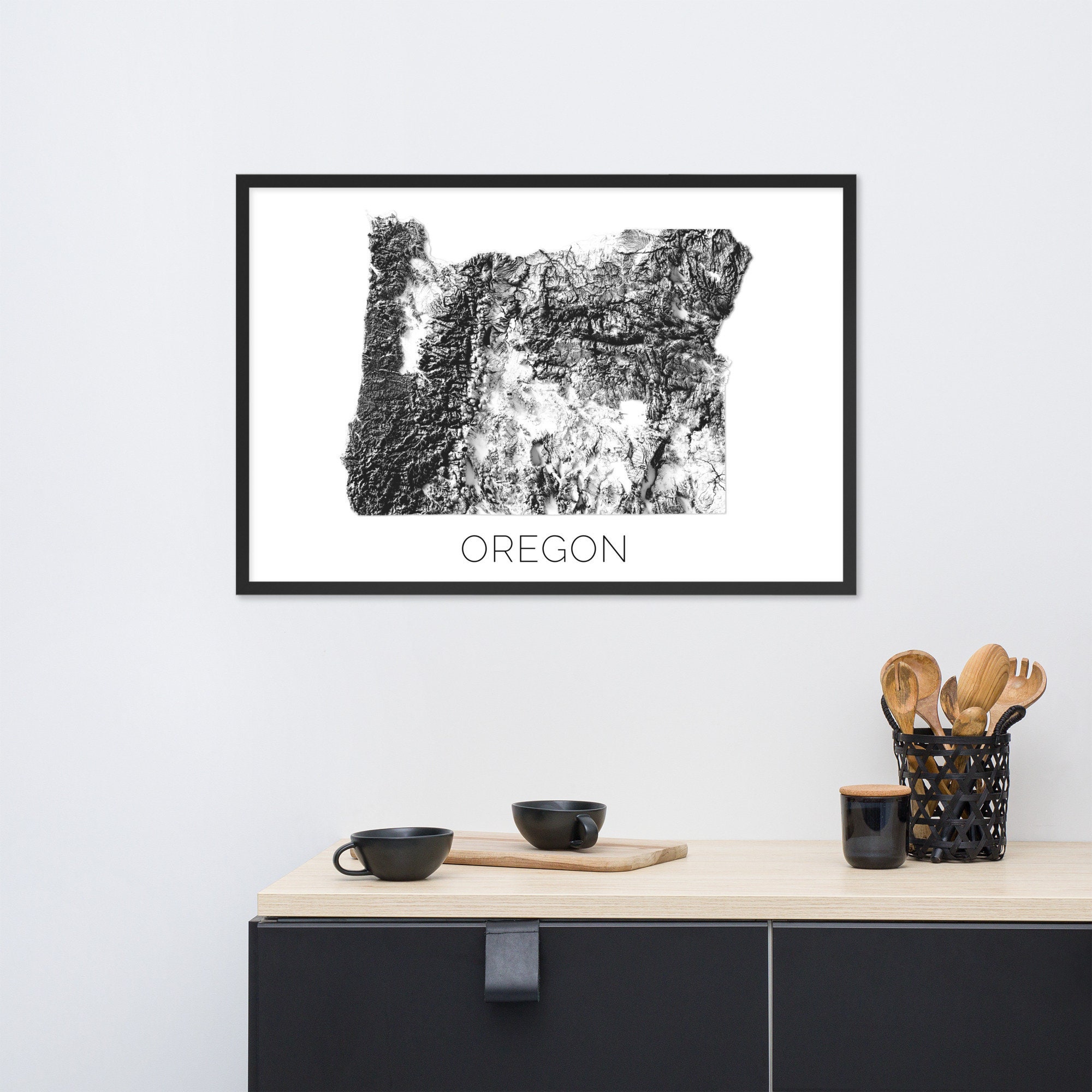 Oregon Topographic Map Map of Oregon Oregon Decor Oregon - Etsy