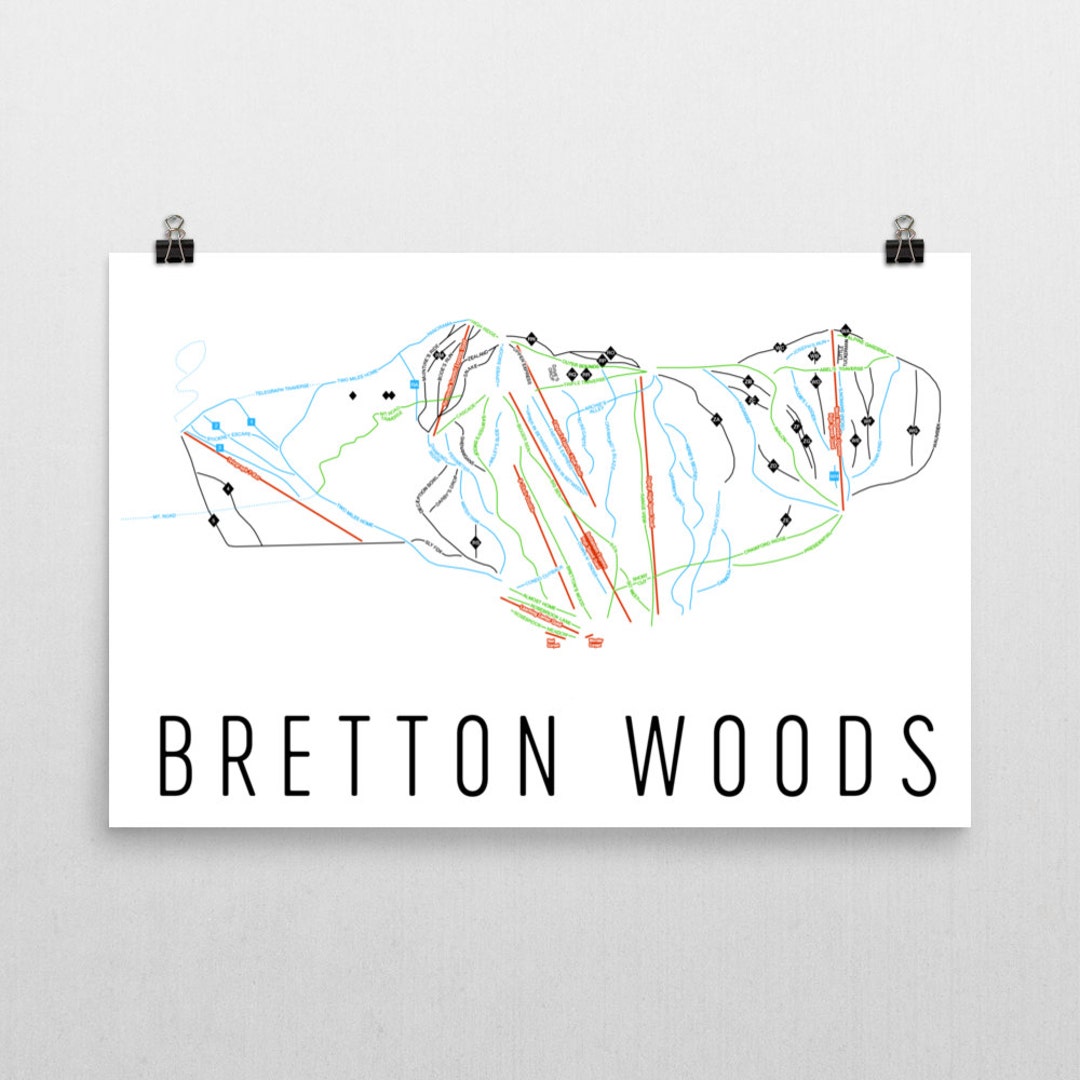 Bretton Woods Ski Trail Map Art Print: Minimalist Ski Resort Decor - Etsy