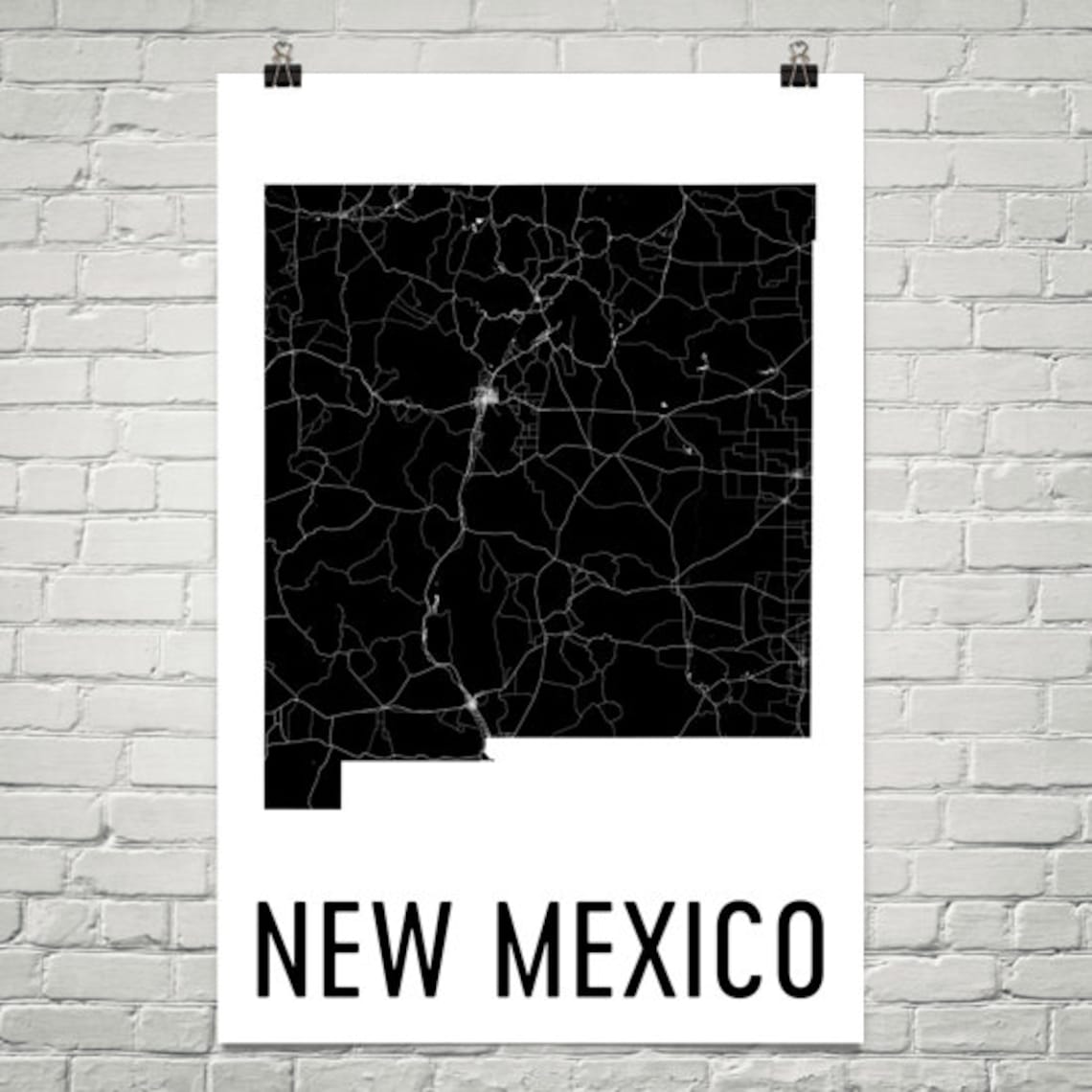New Mexico Art New Mexico Map New Mexico Wall Art New - Etsy