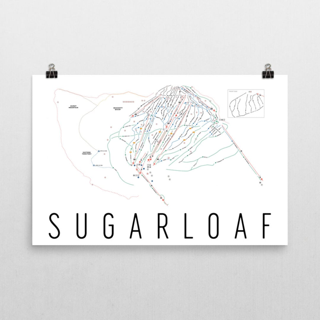 Sugarloaf Ski Map Art, Sugarloaf Maine, Sugarloaf Trail Map, Sugarloaf ...