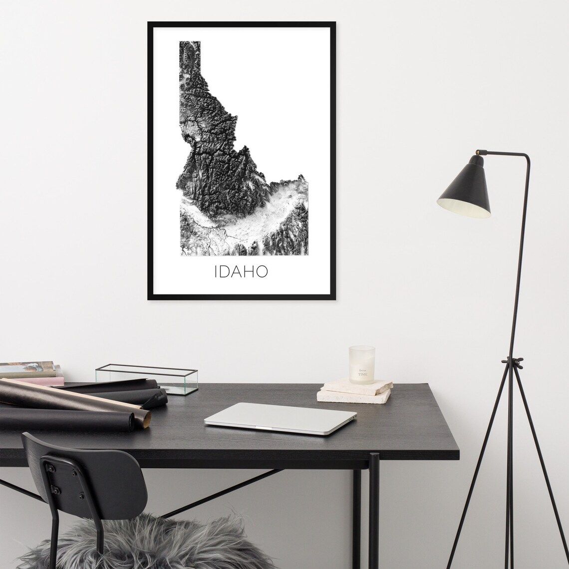 Idaho Topographic Map Map of Idaho ID Map Idaho Decor - Etsy