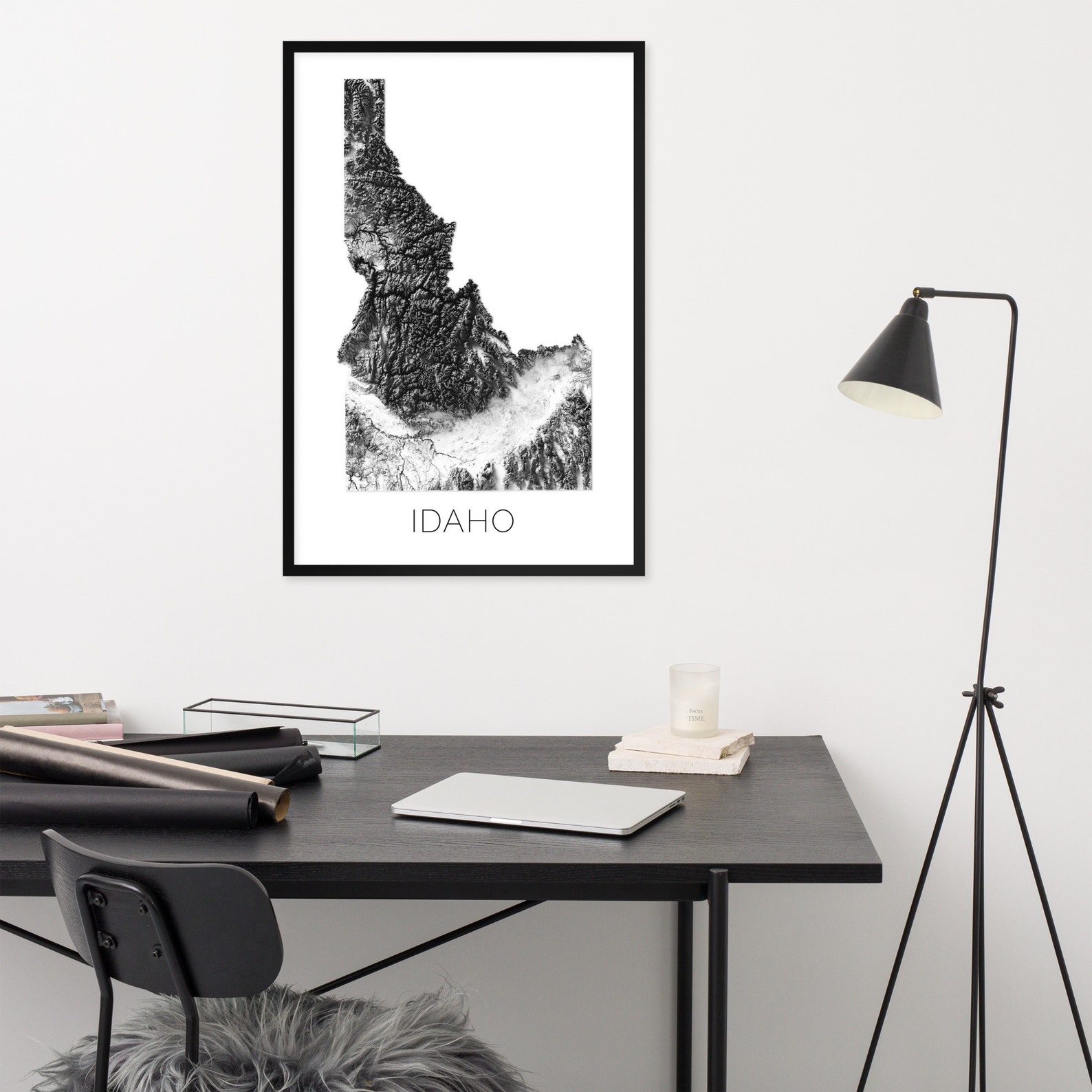 Idaho Topographic Map Map of Idaho ID Map Idaho Decor - Etsy
