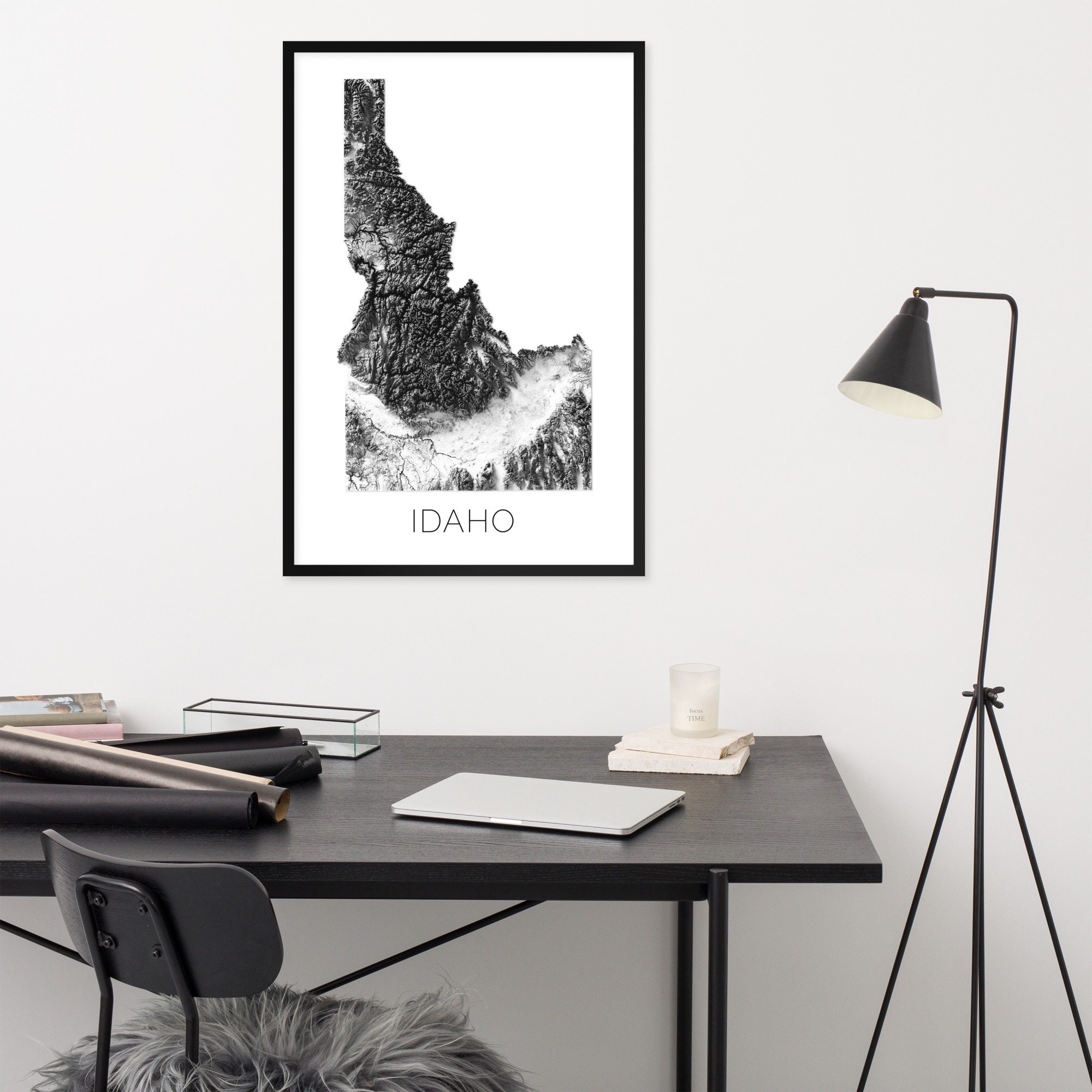 Idaho Topographic Map Map of Idaho ID Map Idaho Decor - Etsy
