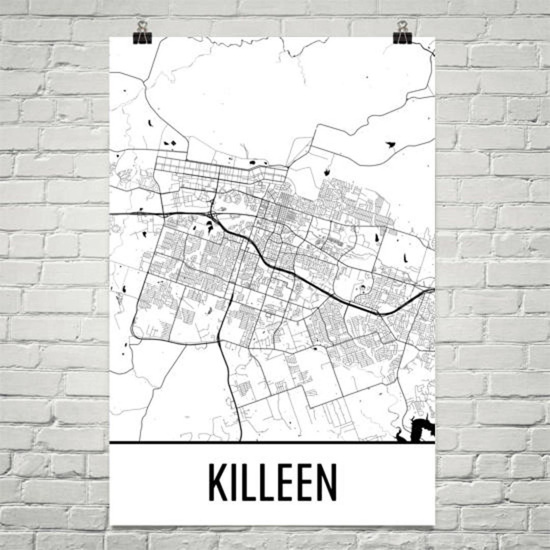 Killeen Texas Map Art Print, City Streets Poster - Etsy