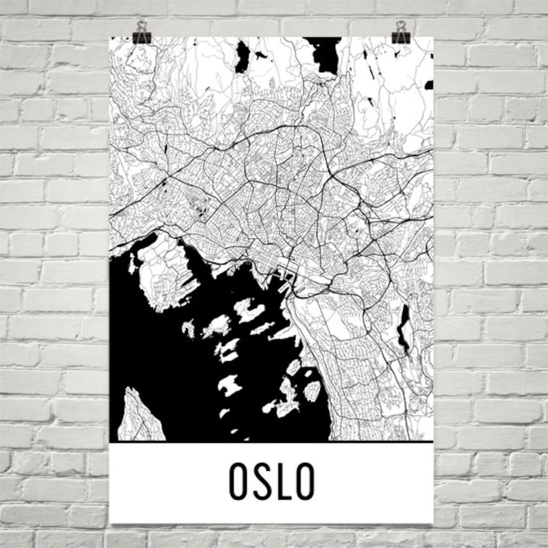 Oslo Map, Oslo Art, Oslo Print, Oslo Norway Poster, Oslo Wall Art, Oslo ...