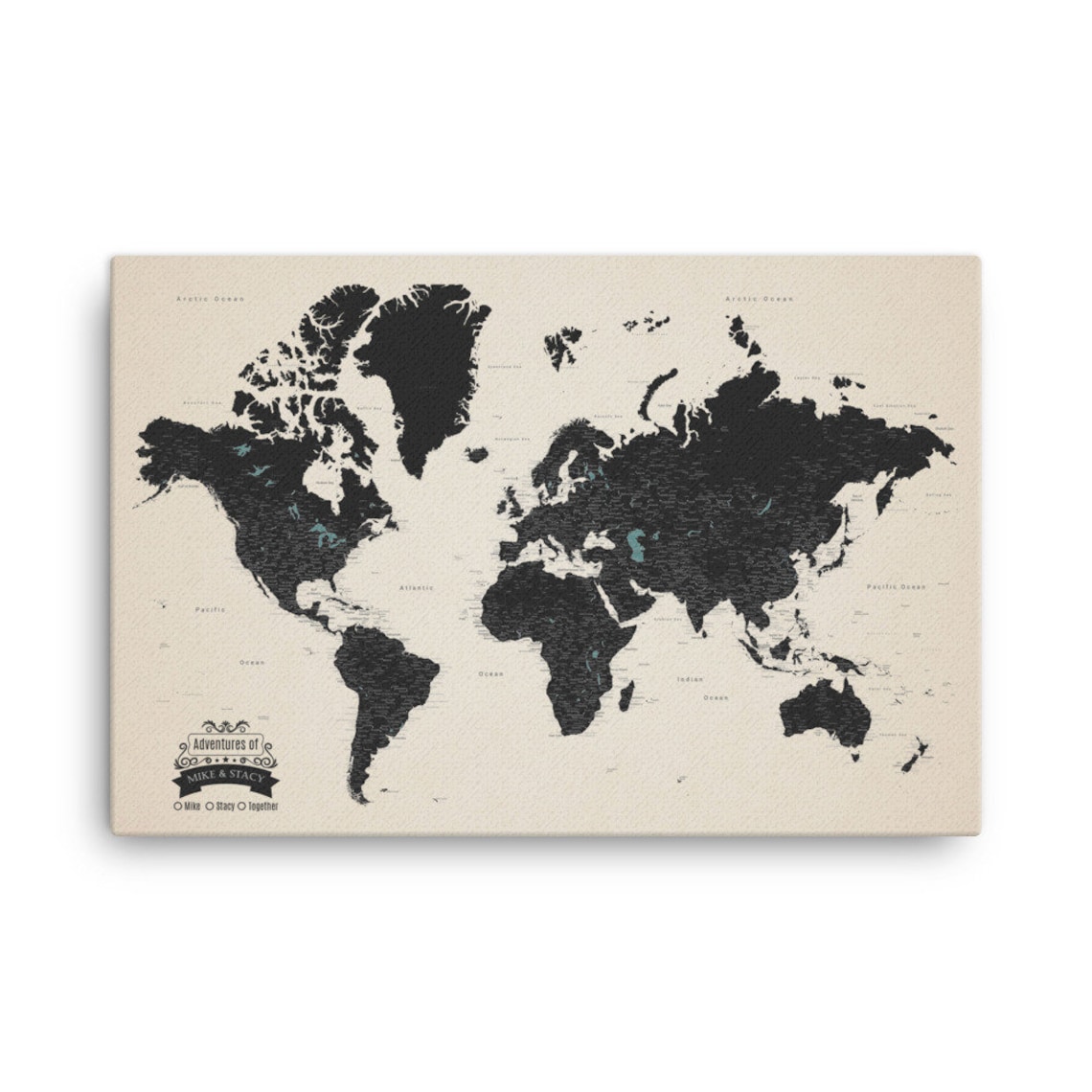 World Map Push Pin World Map Wall Art Travel Map Detailed - Etsy