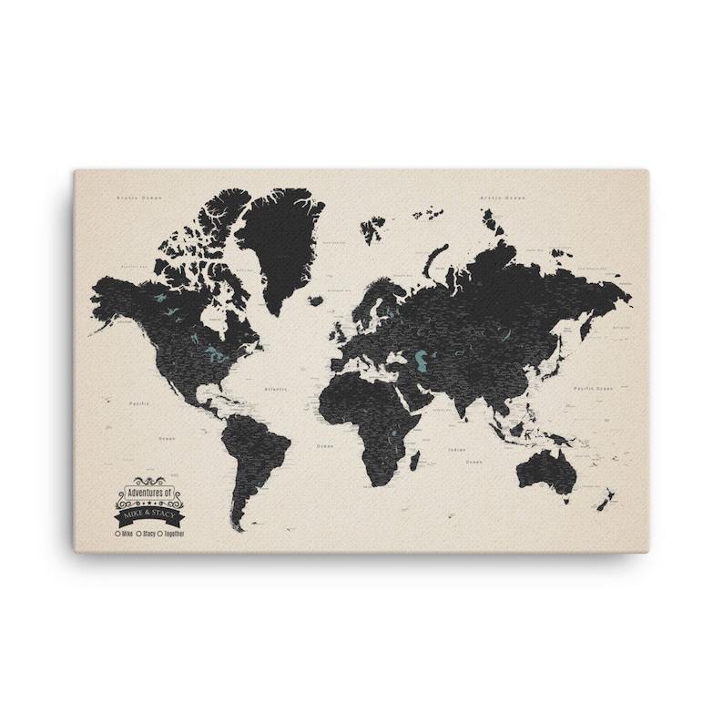 Personalized World Map Gift Personalize Gift Map World Map - Etsy