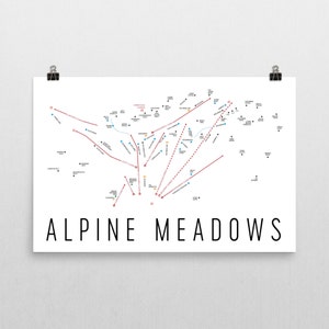 Alpine Meadows Ski Trail Map Art Print: Lake Tahoe, California - Etsy