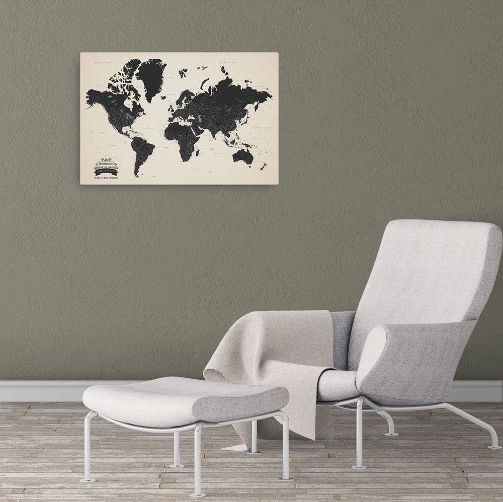 Personalized Push Pin World Map Canvas: Anniversary Travel Gift - Etsy