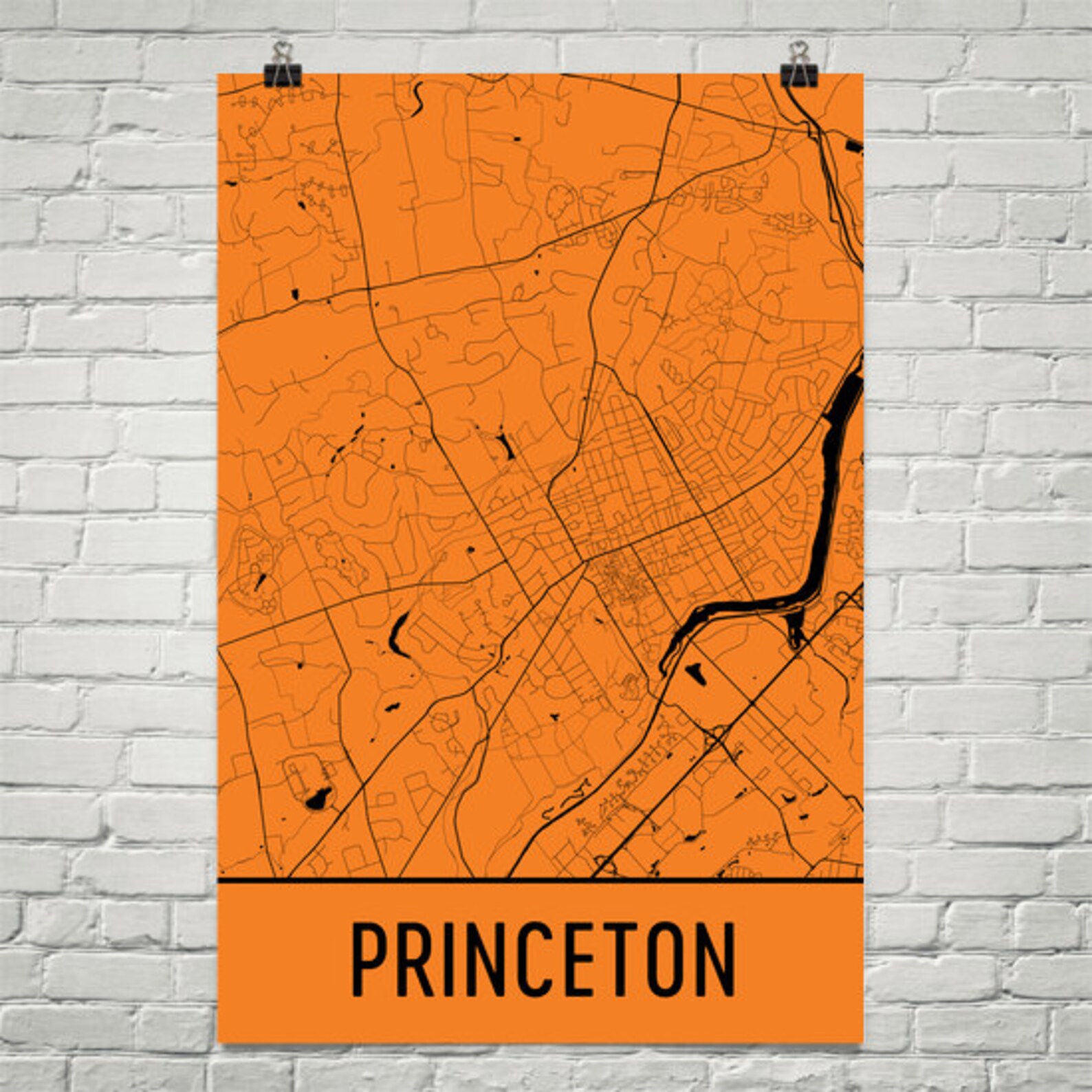 Princeton Map Princeton Art Princeton Print Princeton NJ | Etsy