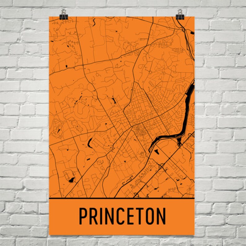 Princeton Map Princeton Art Princeton Print Princeton NJ | Etsy