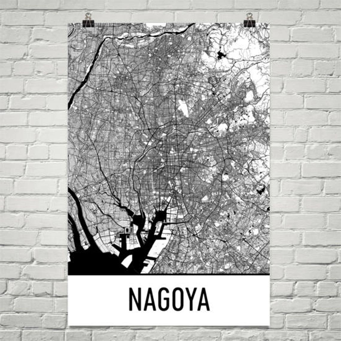 Nagoya Map Nagoya Art Nagoya Print Nagoya Japan Poster - Etsy
